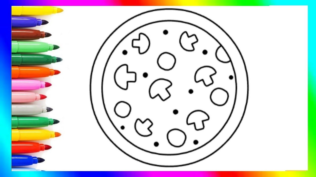 How to draw Pizza for kids drawing with coloring step by step 🌈🎊 kids ...