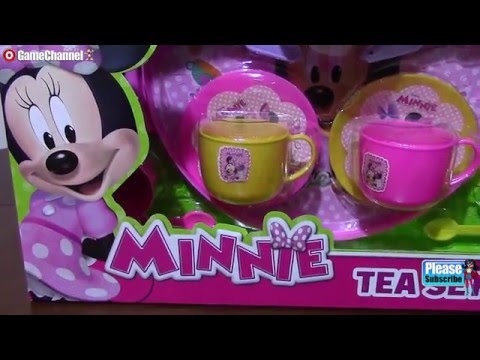 Minnie Mouse Tea Set Open Box 17 Pieces "Toys For Girls" - YouTube