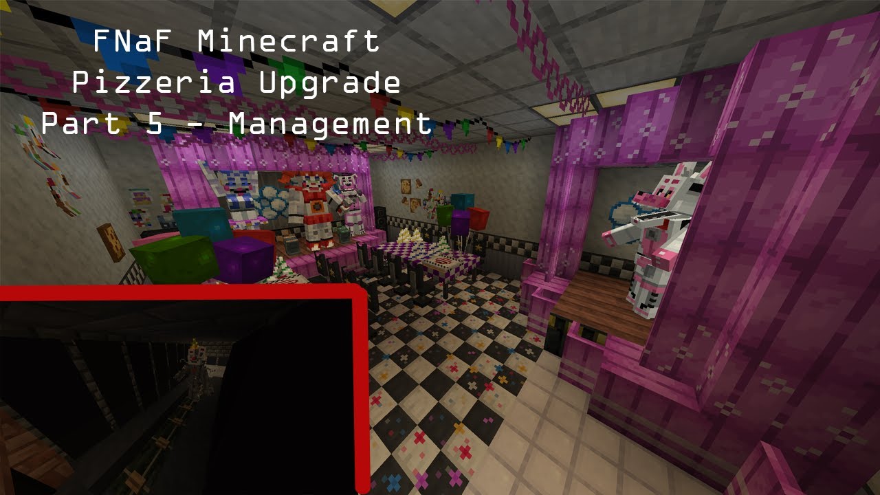 FNaF Minecraft Pizzeria Upgrade Part 5 Management Wanted Mod - YouTube