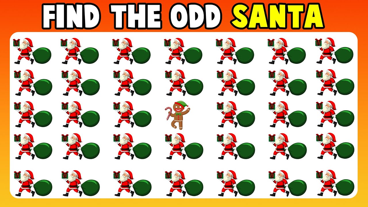 Find the ODD One Out - Christmas Santa Edition 25 Levels Emoji Quiz ...