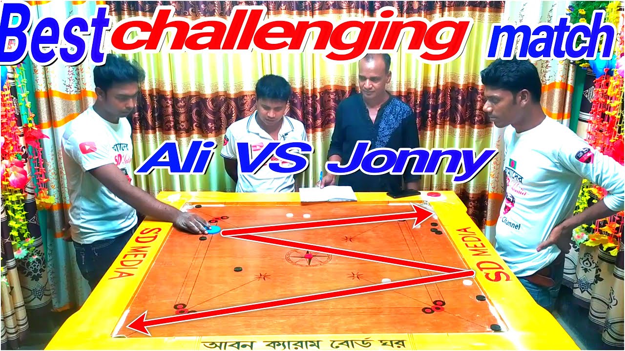 Best Carrom Match in Challenging game Ali VS jonny - YouTube