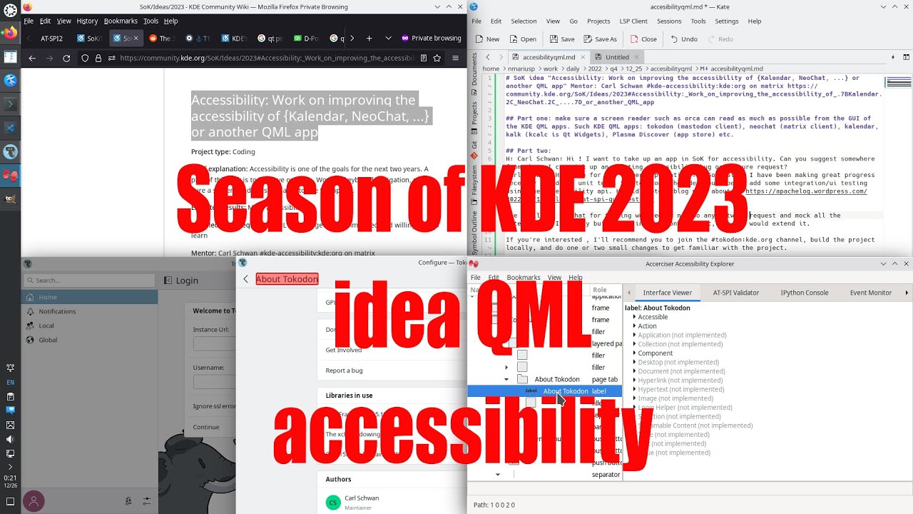 Season of KDE 2023 idea QML accessibility tutorial for beginners - December 2022 - 7e034016 ...