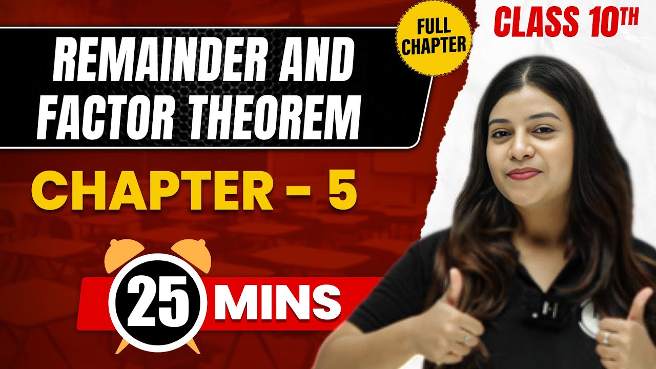 REMAINDER AND FACTOR THEOREM in 30 Mins | Complete Chapter Mind - Map ...