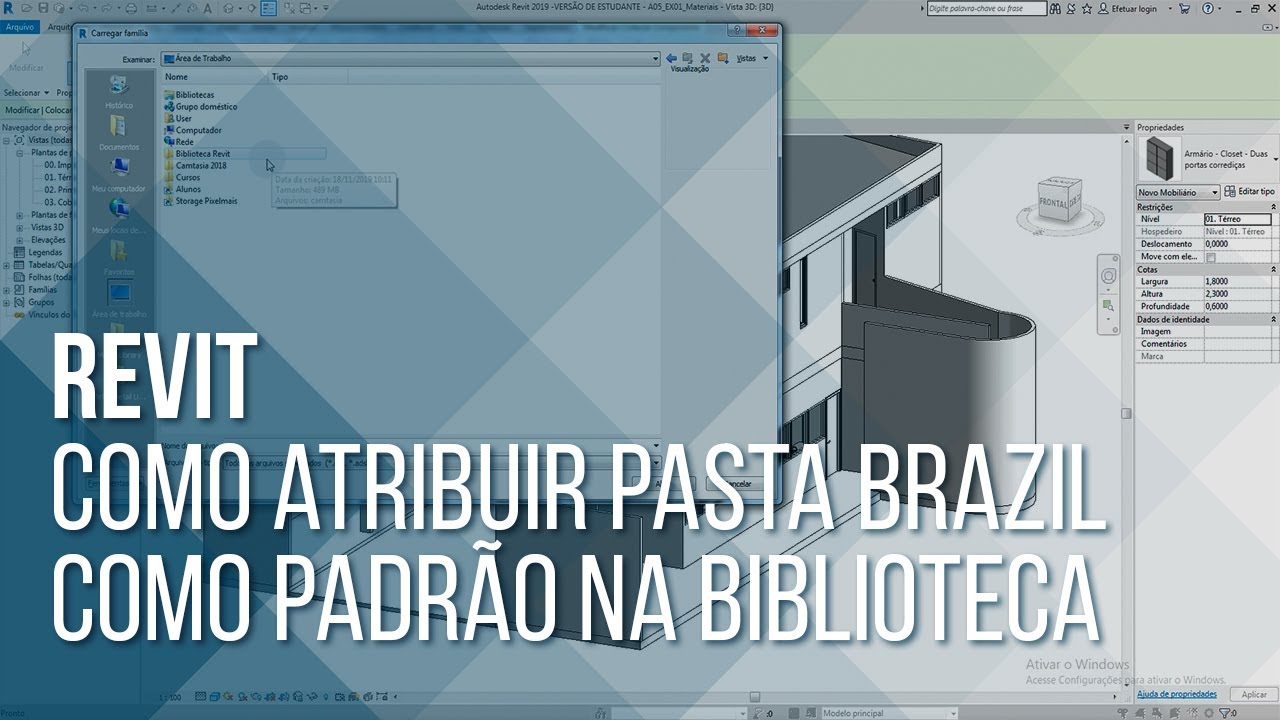 Revit | Como atribuir Pasta Brasil como padrão na biblioteca - YouTube
