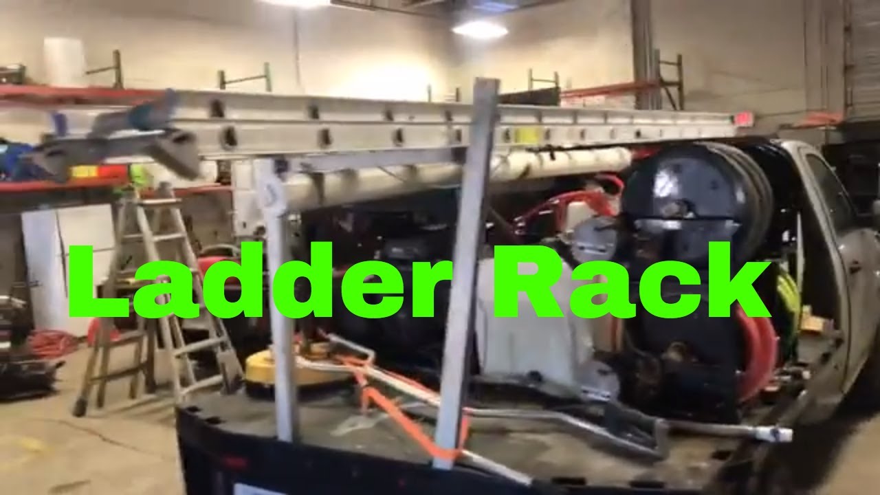 LADDER RACK SETUP ON A PRESSURE WASHING DODGE FLAT BED TRUCK - YouTube