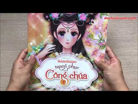 Đồ chơi dán hình thiết kế váy đầm công chúa, 45 bộ váy đầm trung hoa, Sticker dolly dress (ChimXinh