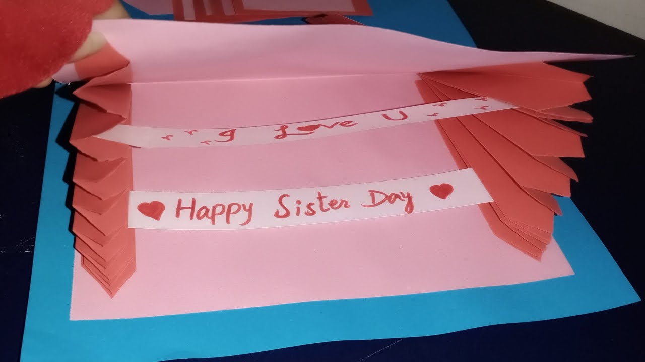 Sister day card //Easy handmade Sister day card - YouTube