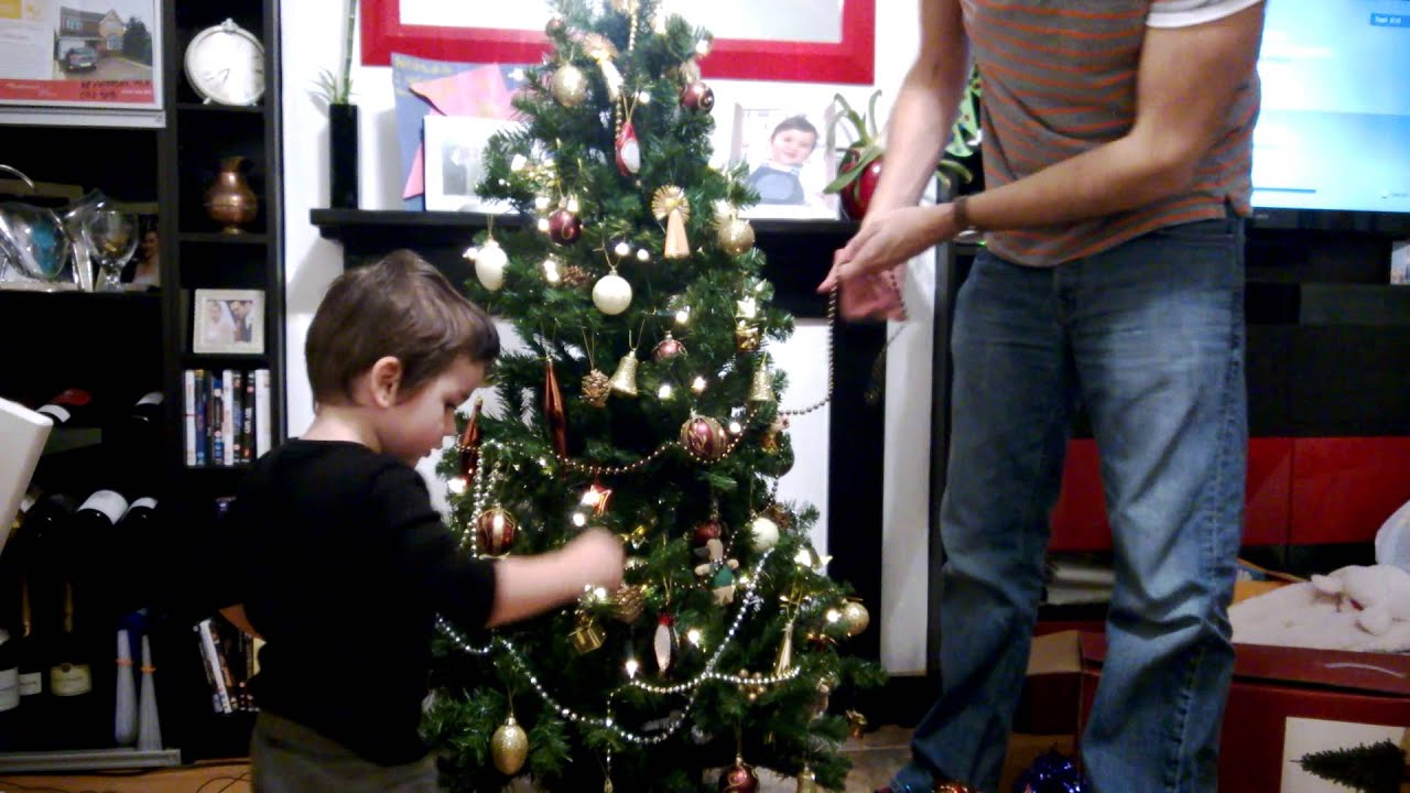 Nathan Helps Decorate the Christmas Tree Part 2 - YouTube