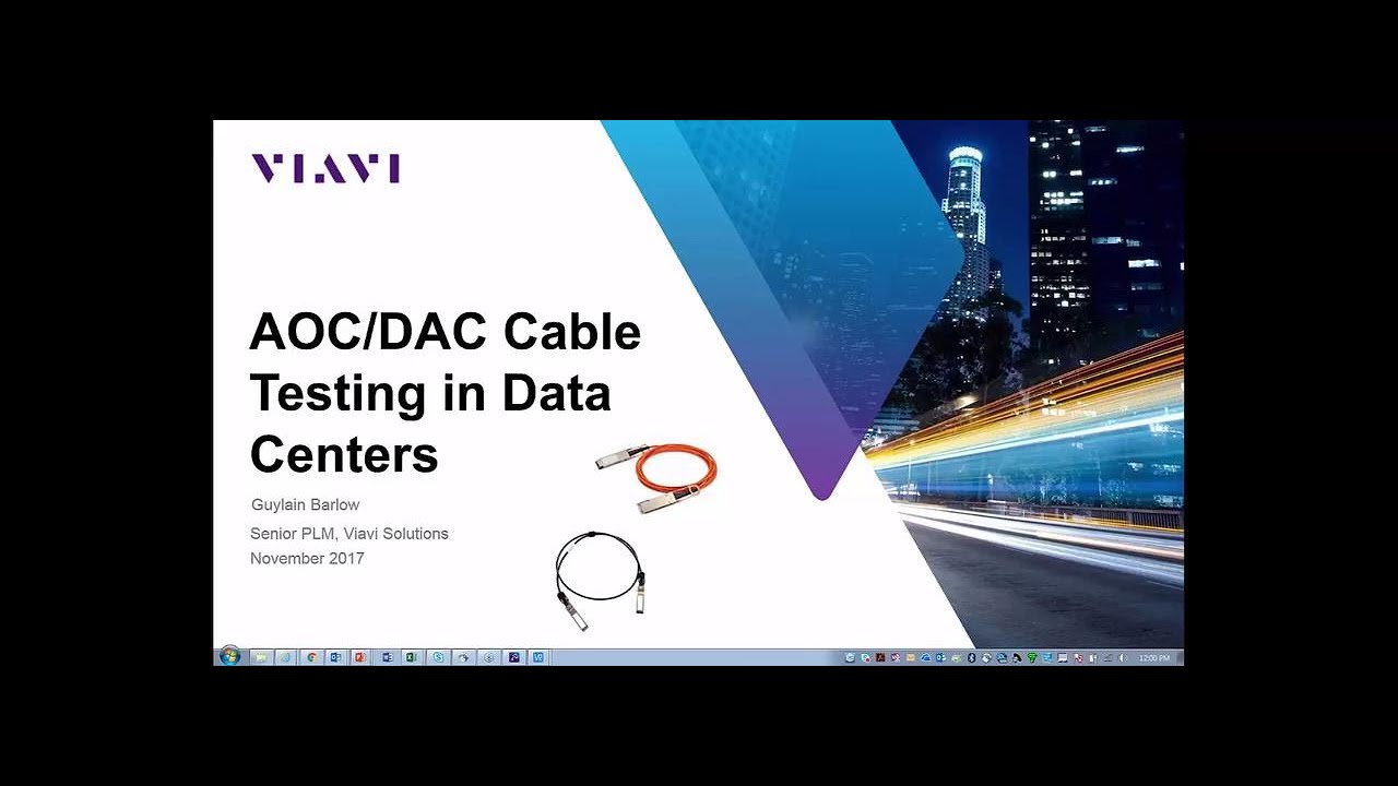 AOC/DAC Cable Testing in Data Centers Webinar - YouTube