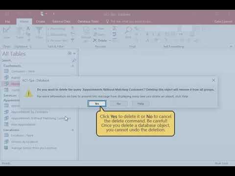 Access Chapter 1 Deleting and Renaming Database Objects in ms access 2016 - YouTube
