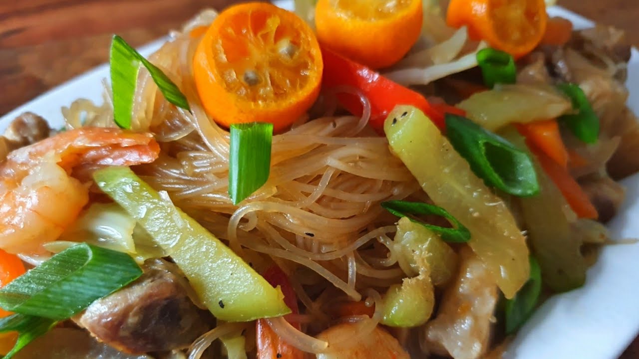 Easy Pancit Bihon Guisado With Chayote~Filipino Rice Noodles With ...