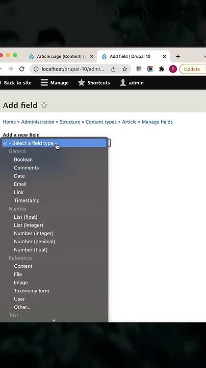 Cài đặt Drupal 10 - Số 10 thêm boolean field cho content type article - YouTube