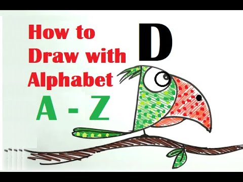 How to draw with alphabet - Fun with Alphabets - Drawing for kids - YouTube