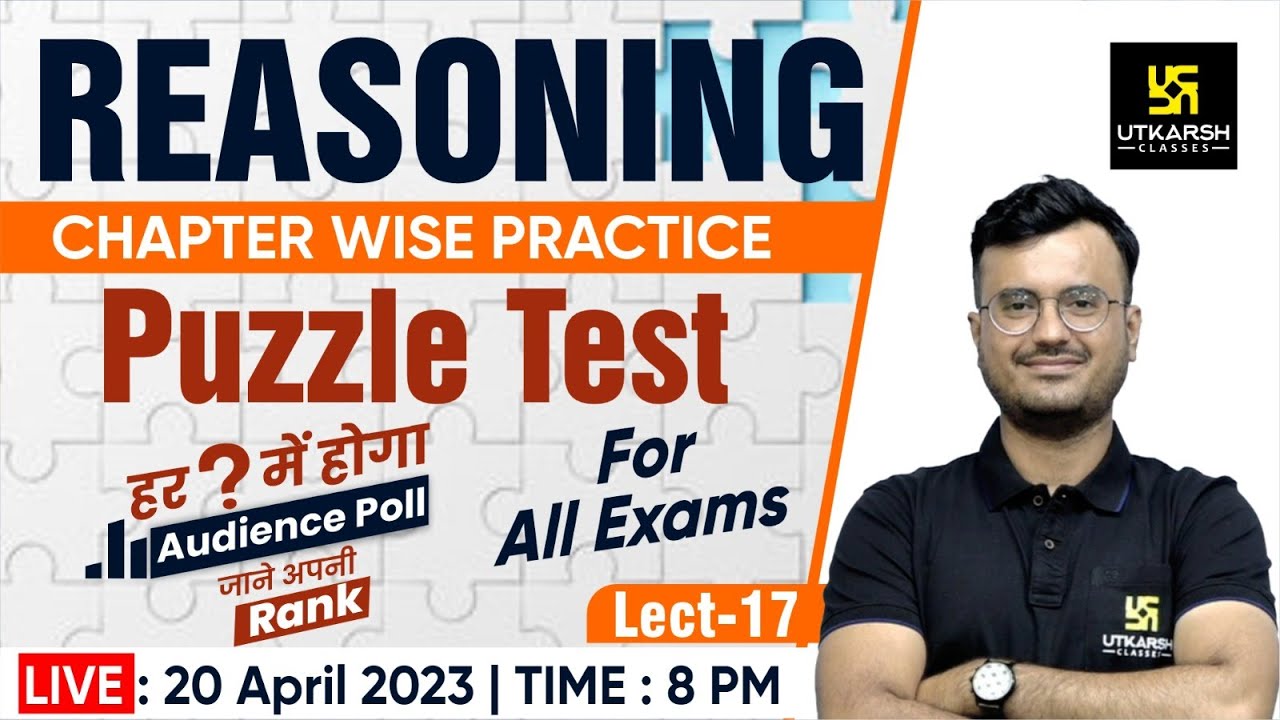 Puzzle Test | Reasoning #17 | CE/ME/EE | Chapter Wise Practice | For ...