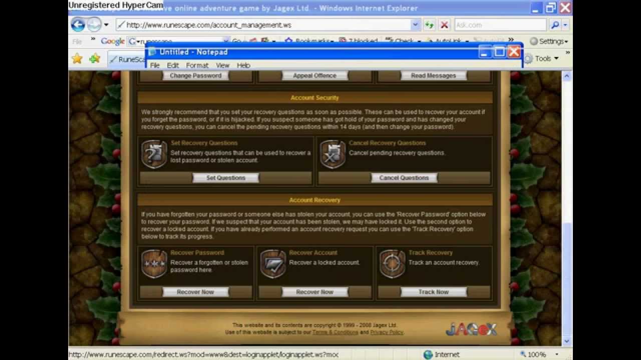 How to set Recovery questions (runescape) - YouTube