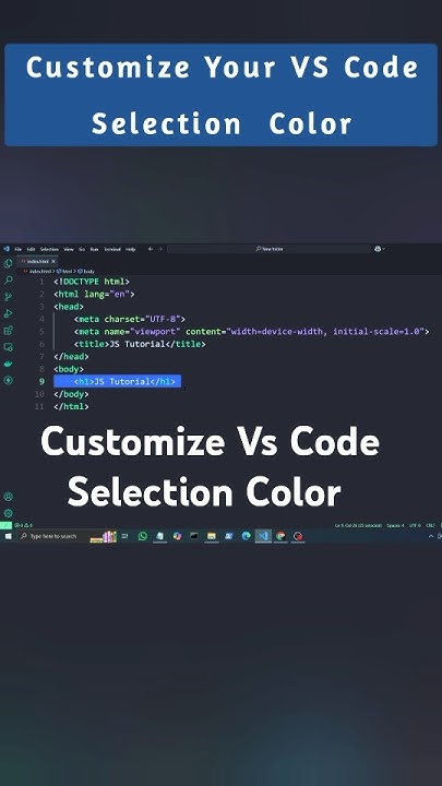 Customize Your VS Code Selection Color 🔥 | VS Code Hack You Didn’t Know | #vscode #shorts - YouTube