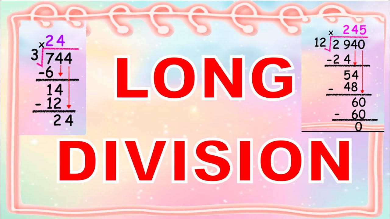 DIVIDING NUMBERS USING LONG DIVISION - YouTube