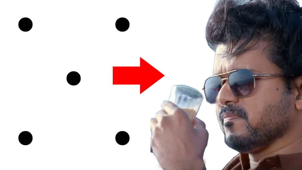 Varisu Vijay drawing easy from 5 dots easy - How to draw actor vijay ...