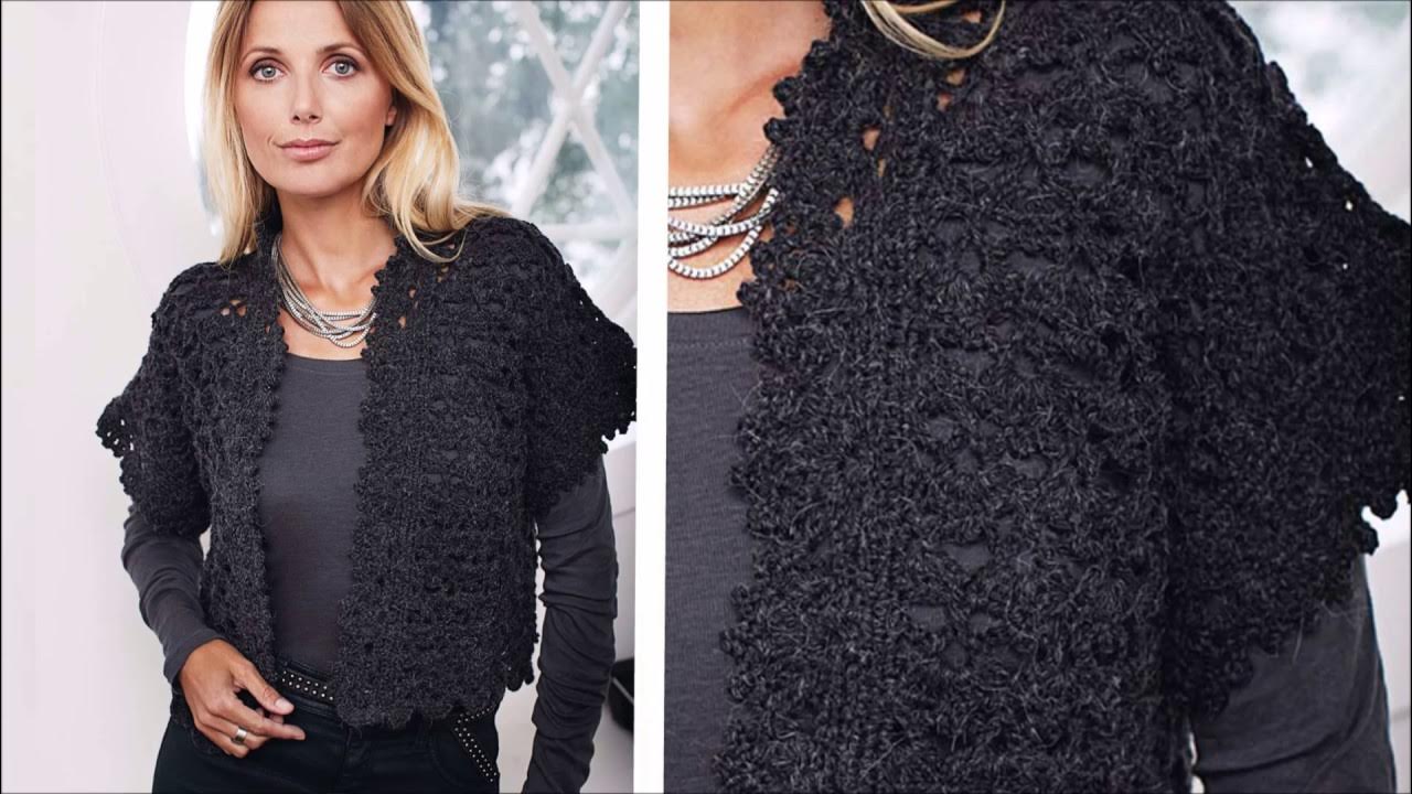 Кружевной жилет крючком - YouTube