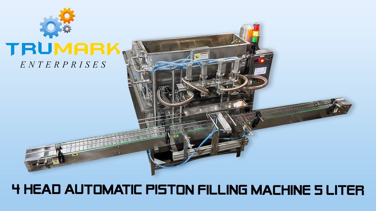 4HEAD AUTOMATIC PISTON FILLING MACHINE 5LITER - YouTube