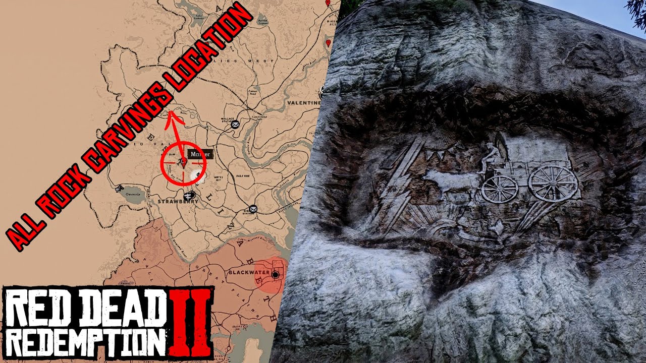 All 10 Rock Carvings Exact Location Part 2 - RED DEAD REDEMPTION 2 ...