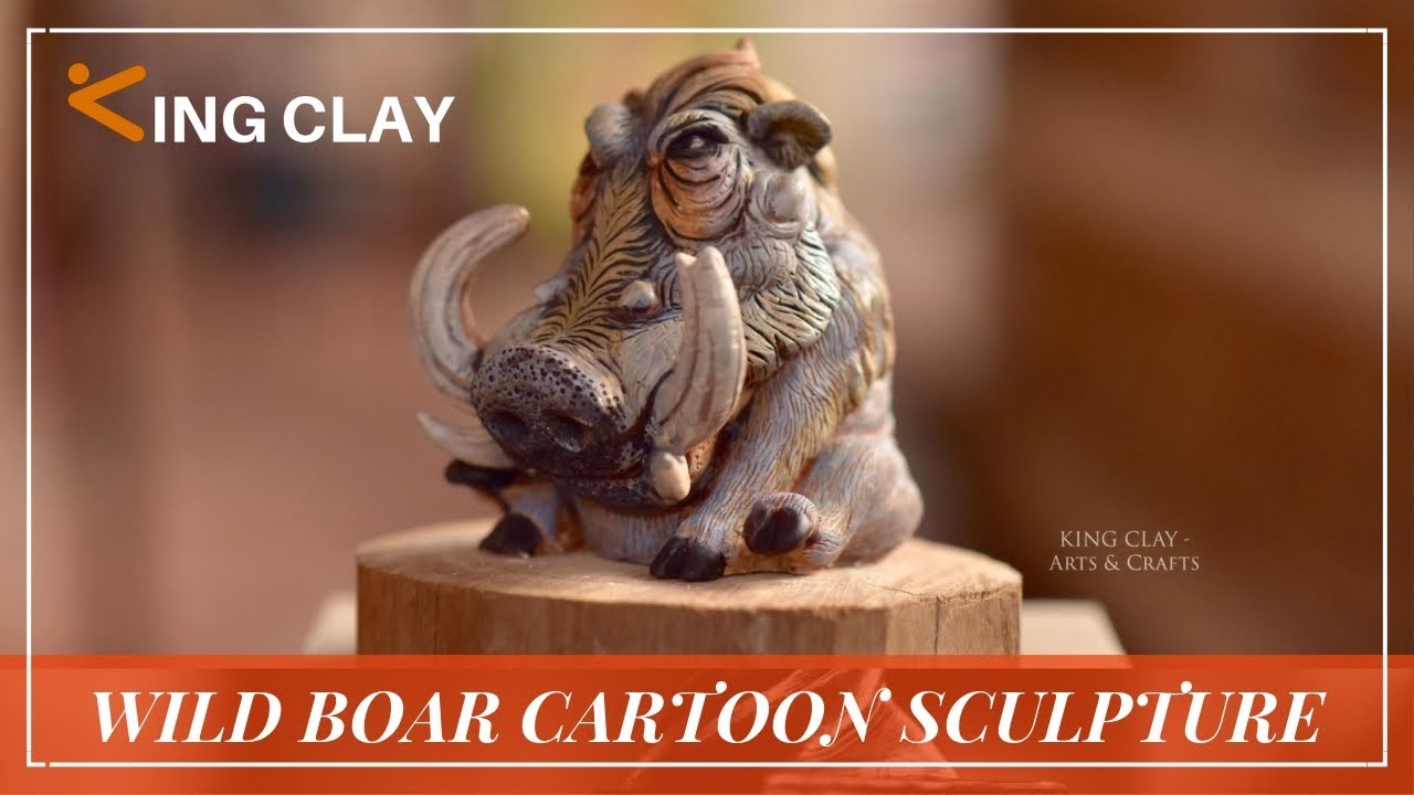 Making a Wild Boar Cartoon - Clay Animal Sculpture - YouTube