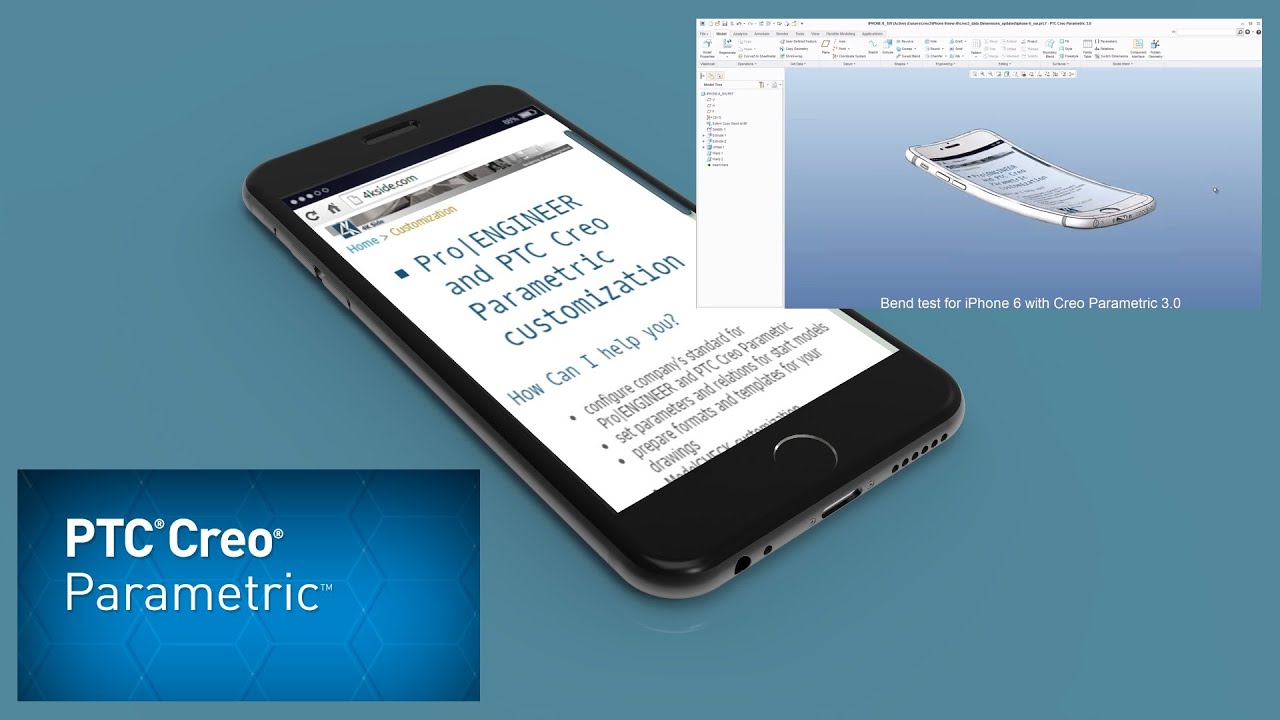 Bend test for iPhone 6 with Creo Parametric 3.0 - YouTube