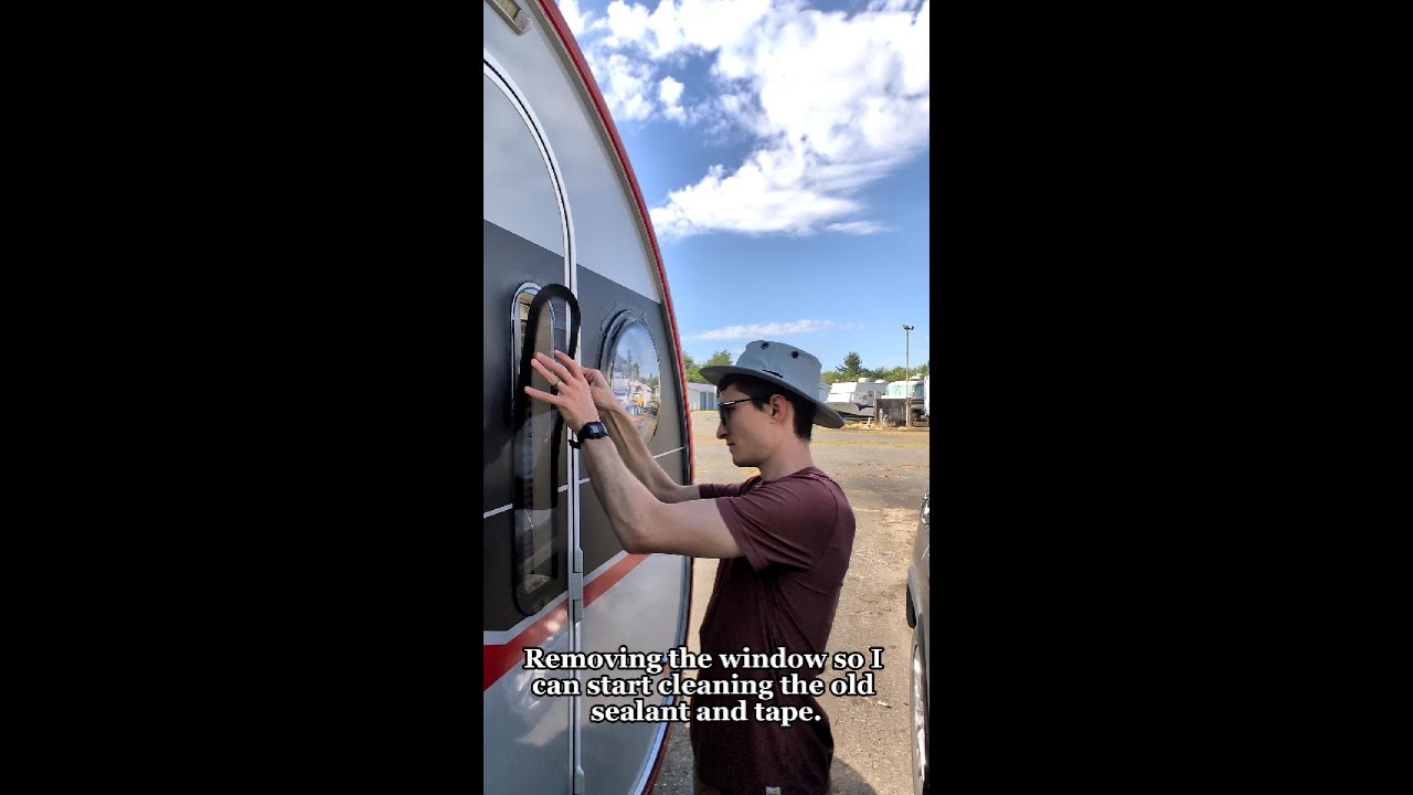 Camping Trailer Door Window Resealing / Replacement - 2018 NuCamp Tab ...