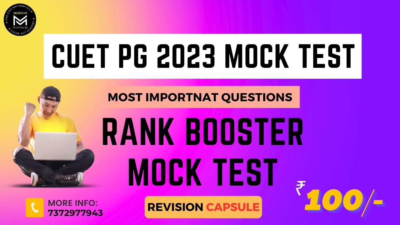 CUET PG 2023 Rank Booster Mock Test | Revision Capsule💊| Most Important ...