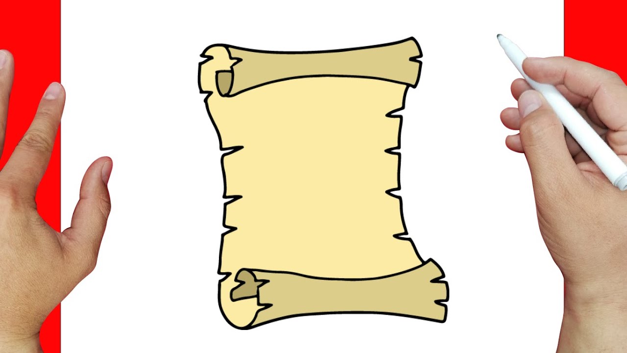 como dibujar un pergamino paso a paso | Dibujos fáciles - YouTube