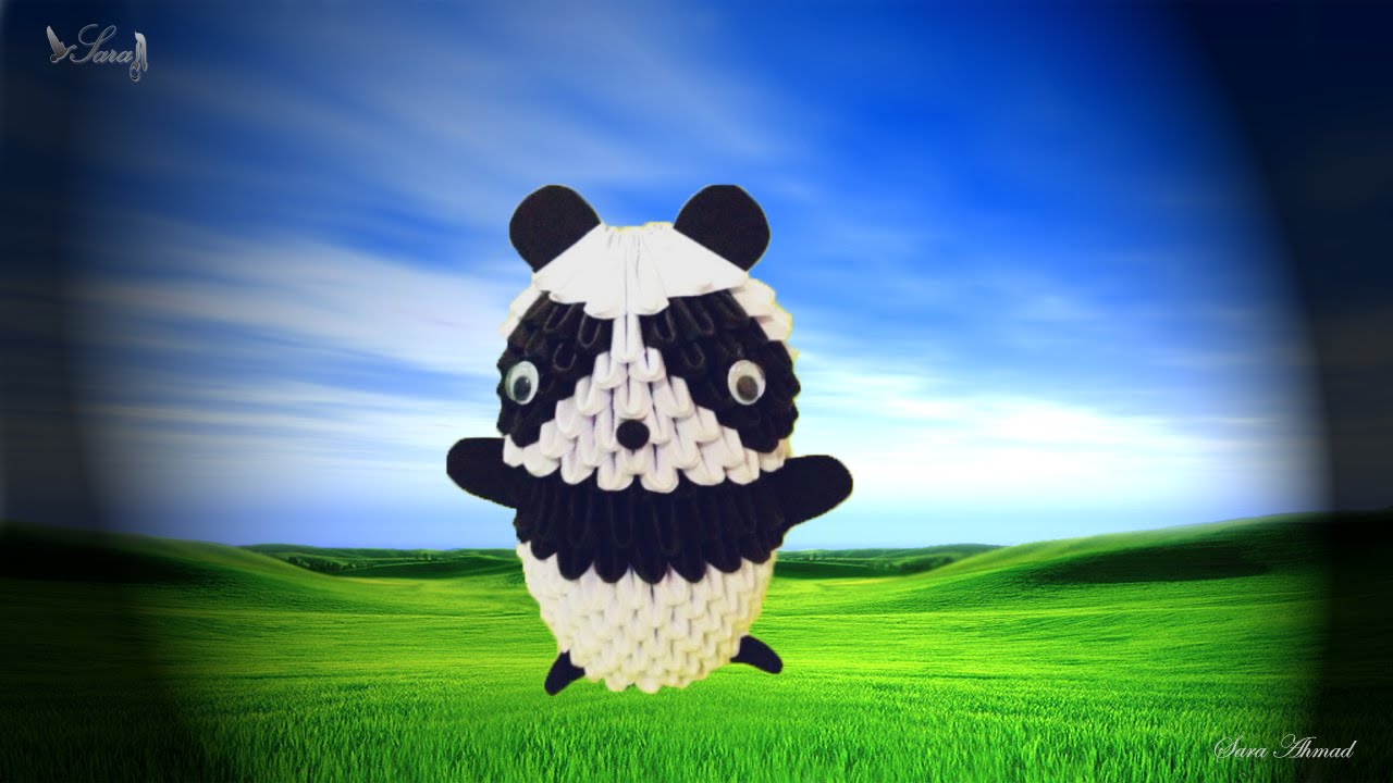 How to make 3d origami panda - YouTube