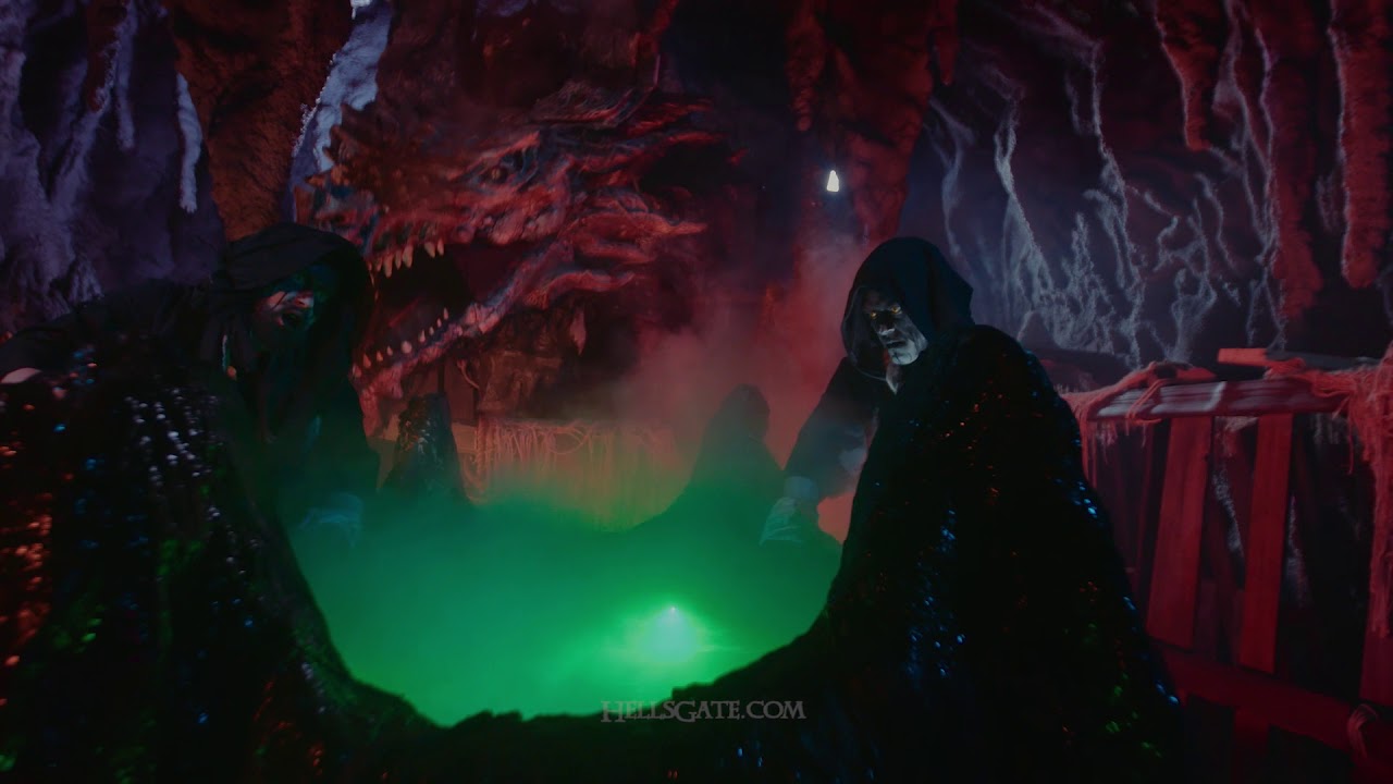 The Dragon Cave at HellsGate Haunted House - YouTube