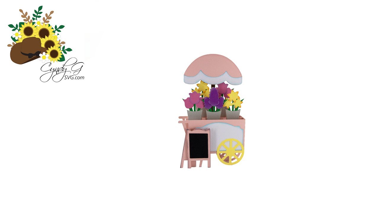 A2 Flower Cart Box Card SVG Assembly Tutorial - YouTube
