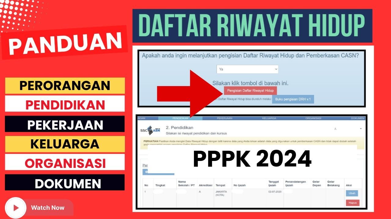 🔴PANDUAN LENGKAP PENGISIAN DRH PPPK 2024 TERBARU SESUAI BUKU PETUNJUK 👍 ...