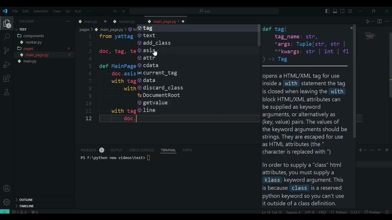 How to make simple web app using pure python FastAPI, yattag - YouTube