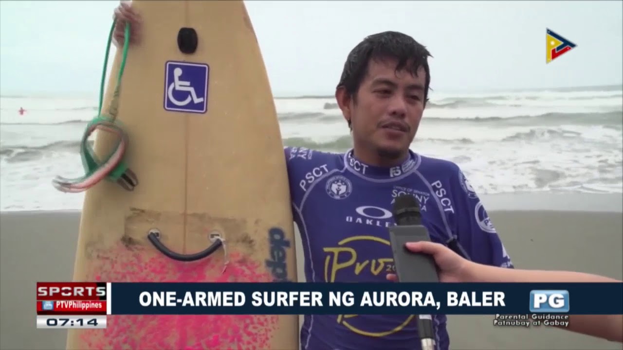 SPORTS BALITA | One-armed surfer ng Aurora, Baler - YouTube