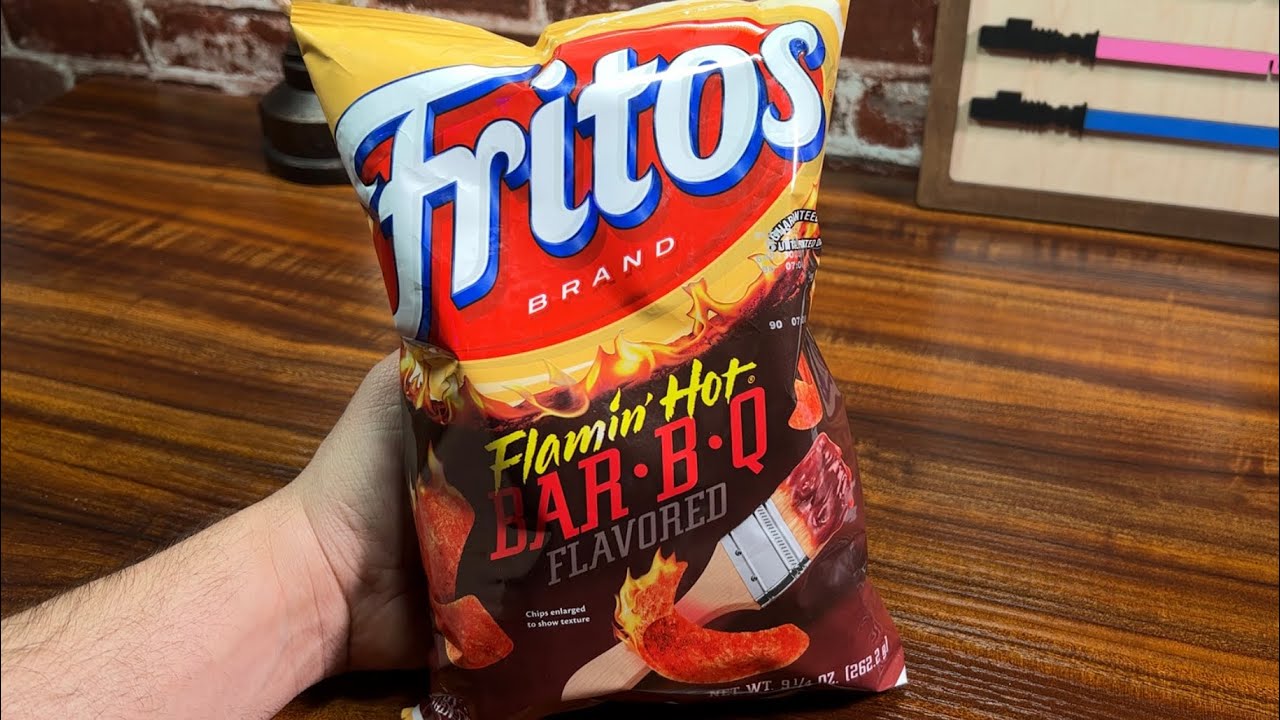 Fritos Flaming Hot BBQ Taste Test - YouTube