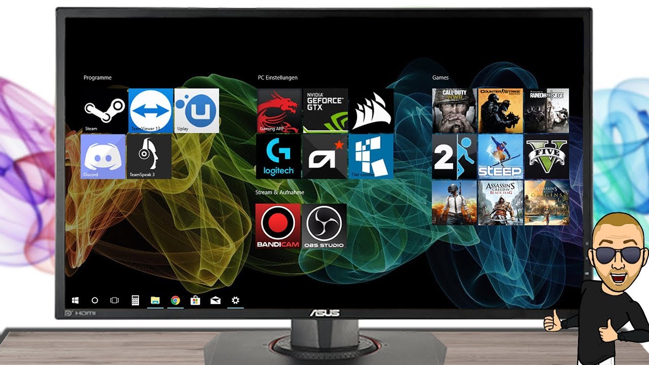 DESKTOP MENÜ ganz einfach SCHÖNER gestalten | WINDOWS 10 | FHD - YouTube