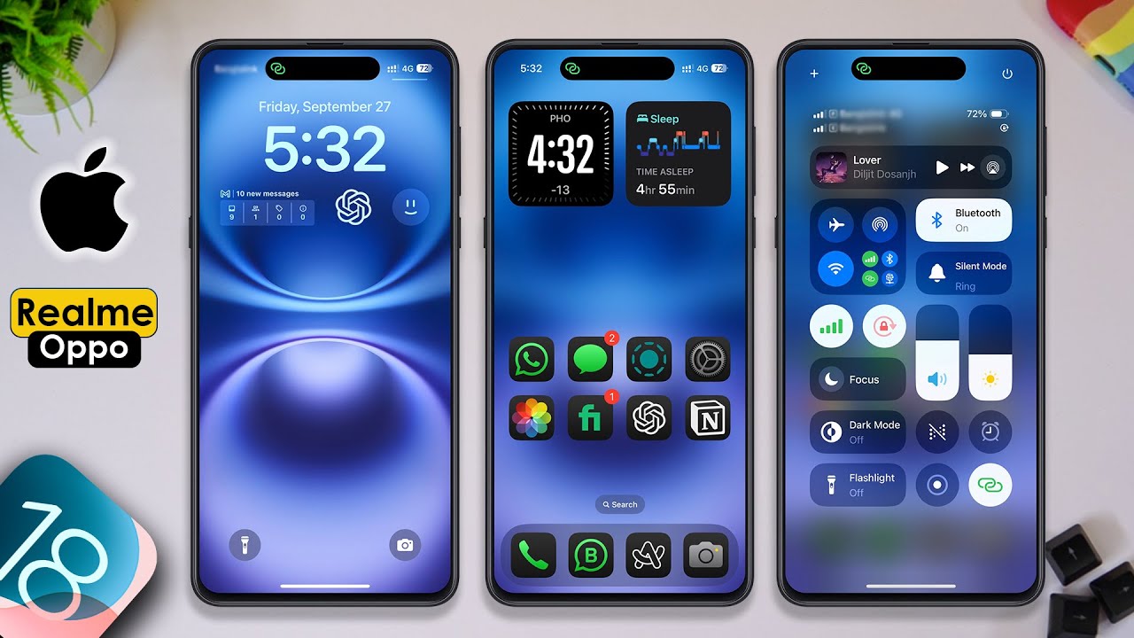 iOS 18 Theme with Dark icons for Realme and Oppo devices - YouTube