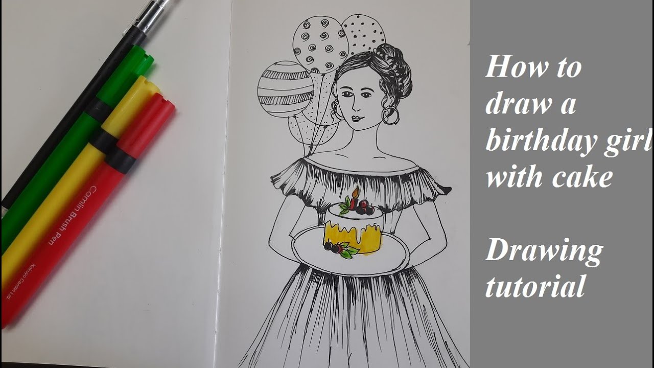Happy Birthday Drawing In Pencil Super Simple DIY Botanical Birthday