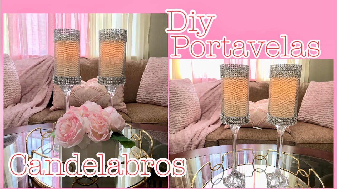 DIY- PORTAVELAS DE LUJO/CANDELADROS QUE LUCEN COSTOSO/HANDMADE CANDLE ...