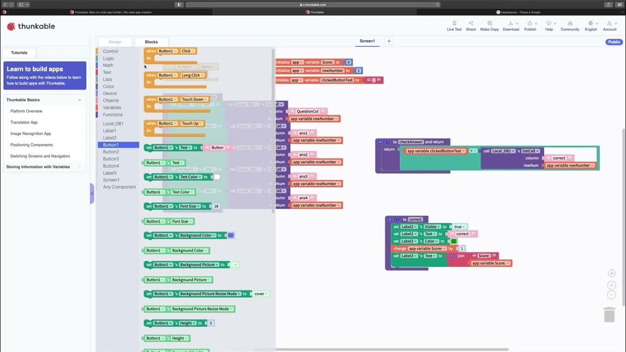 How to make Quiz App in Thunkable?. - YouTube