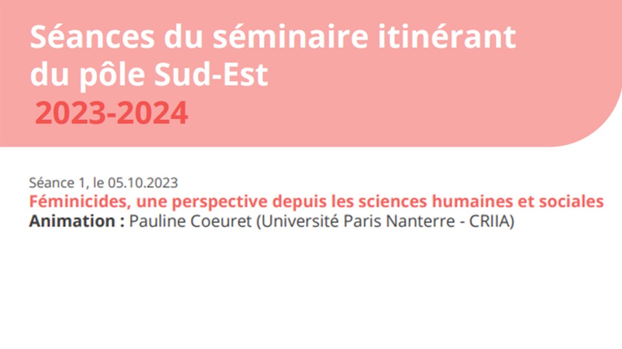 Féminicides, une perspective depuis les sciences humaines et sociales ...