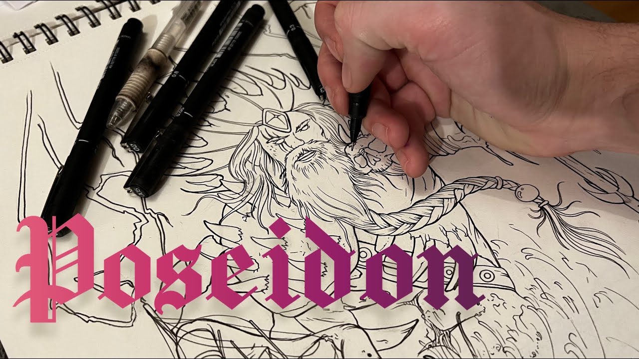 Poseidon Tattoo Drawing
