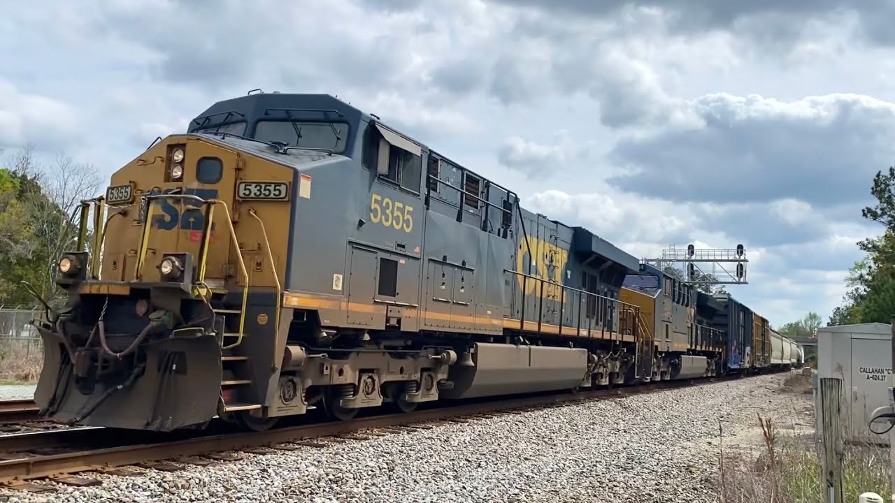 CSX ES40DC 5355 & ET44AH 3364 Lead L796-01 at Callahan, FL - YouTube