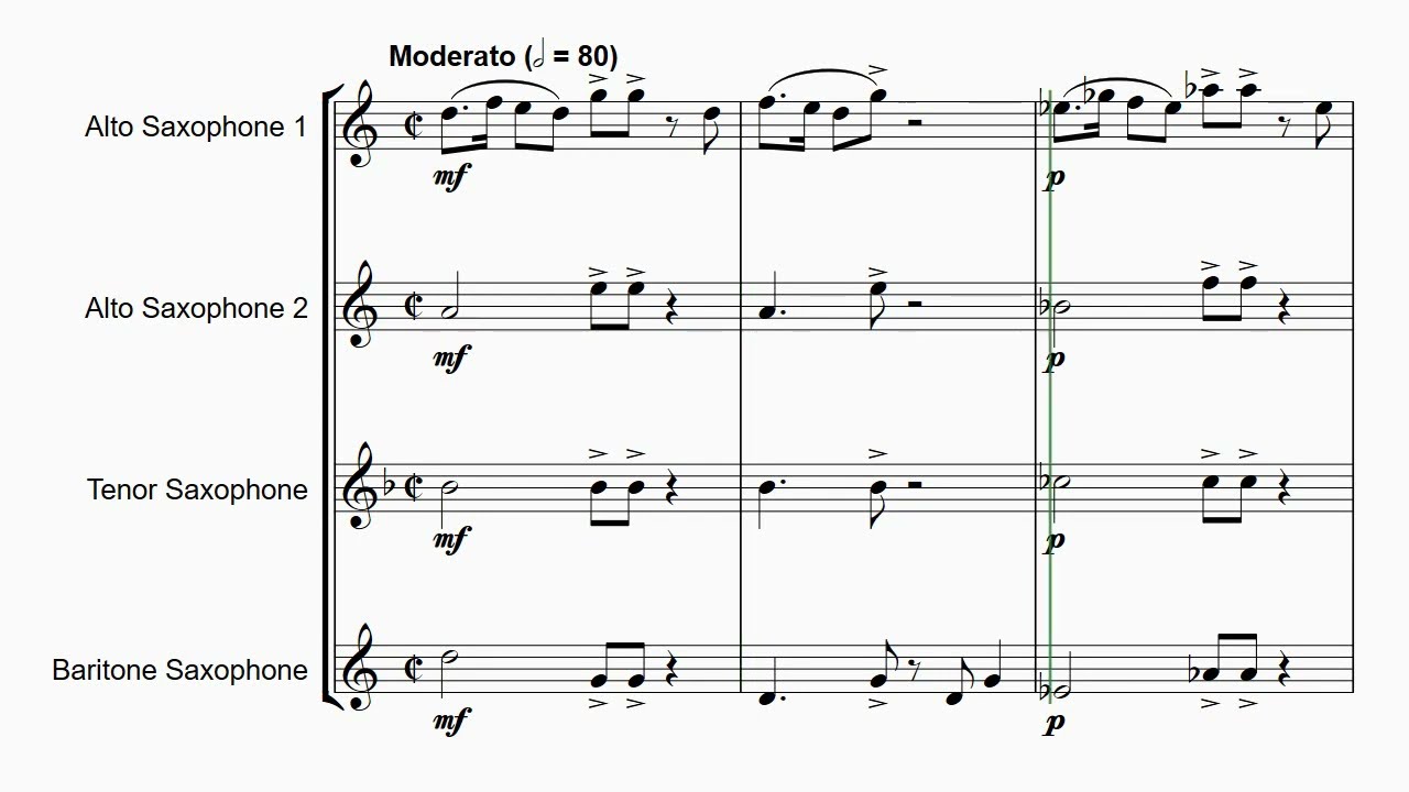 [Score] Fascinating Rhythm (George Gershwin) (Saxophone Quartet) - YouTube