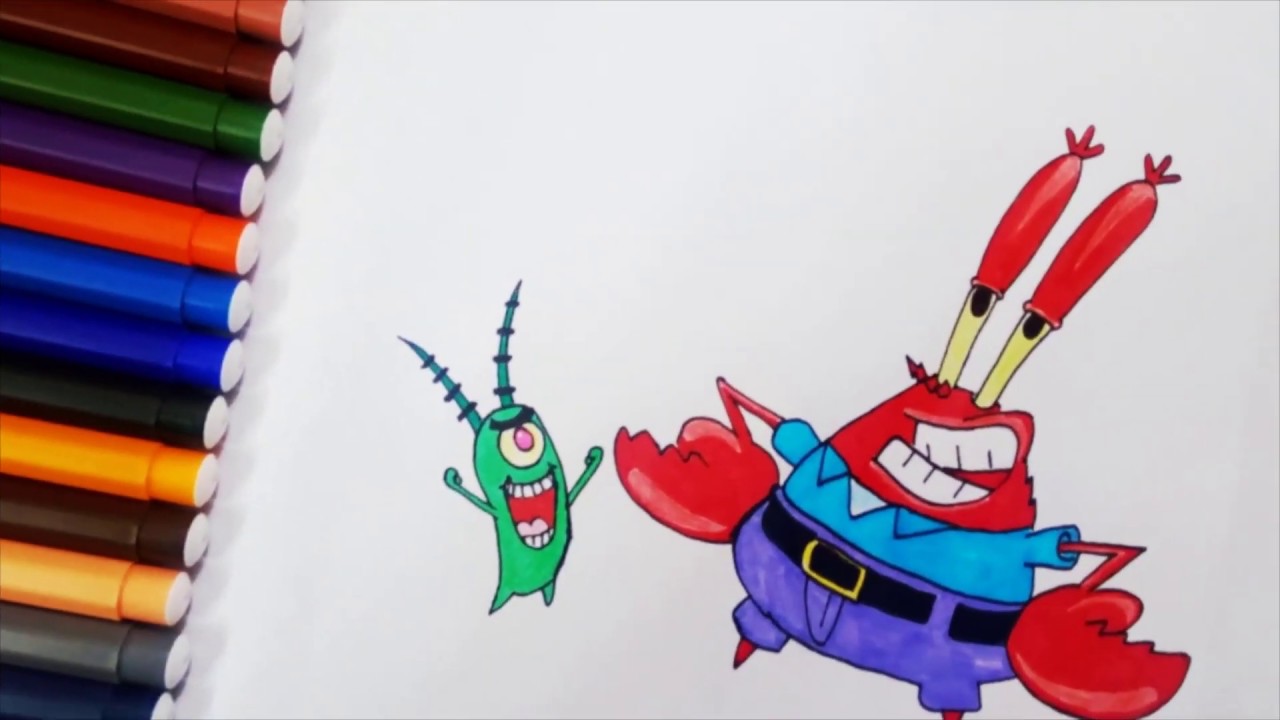 رسم مستر سلطع وشمشون من كرتون سبونج بوب Spongebob Squarepants Youtube