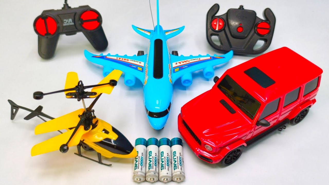 radio control airbus a380 and remote control car unboxing, 3d lights ...