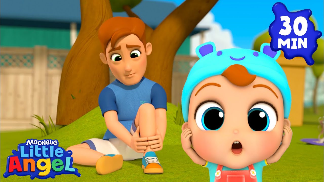 Oh No! Daddy Got A Boo Boo 🩹 | Little Angel | Nursery Rhymes for Babies ...