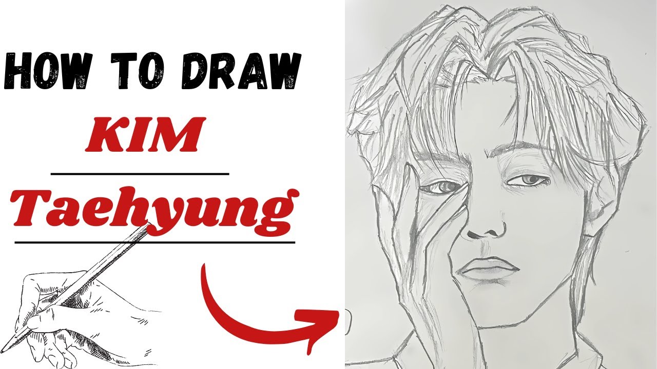 How to draw BTS V | Step by step tutorial for beginners | Full Guide ...